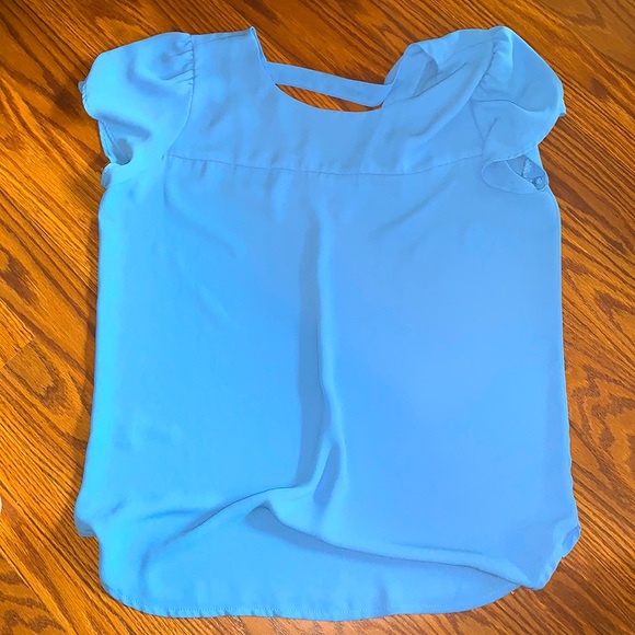 LOFT | Tops | Loft Xs Flowy Blue Blouse | Poshmark
